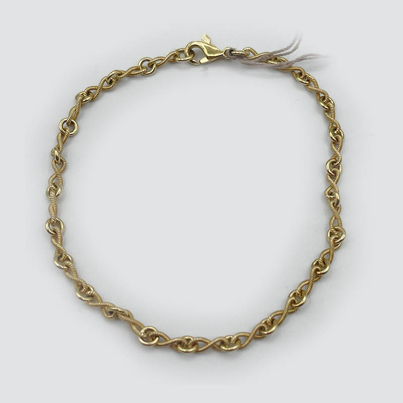 14k Yellow Gold Infinity Links Bracelet - Handmade